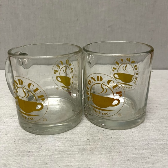 Second Cup | Dining | A Set Of 2 Second Cup Glass Mugs Made In Canada ...